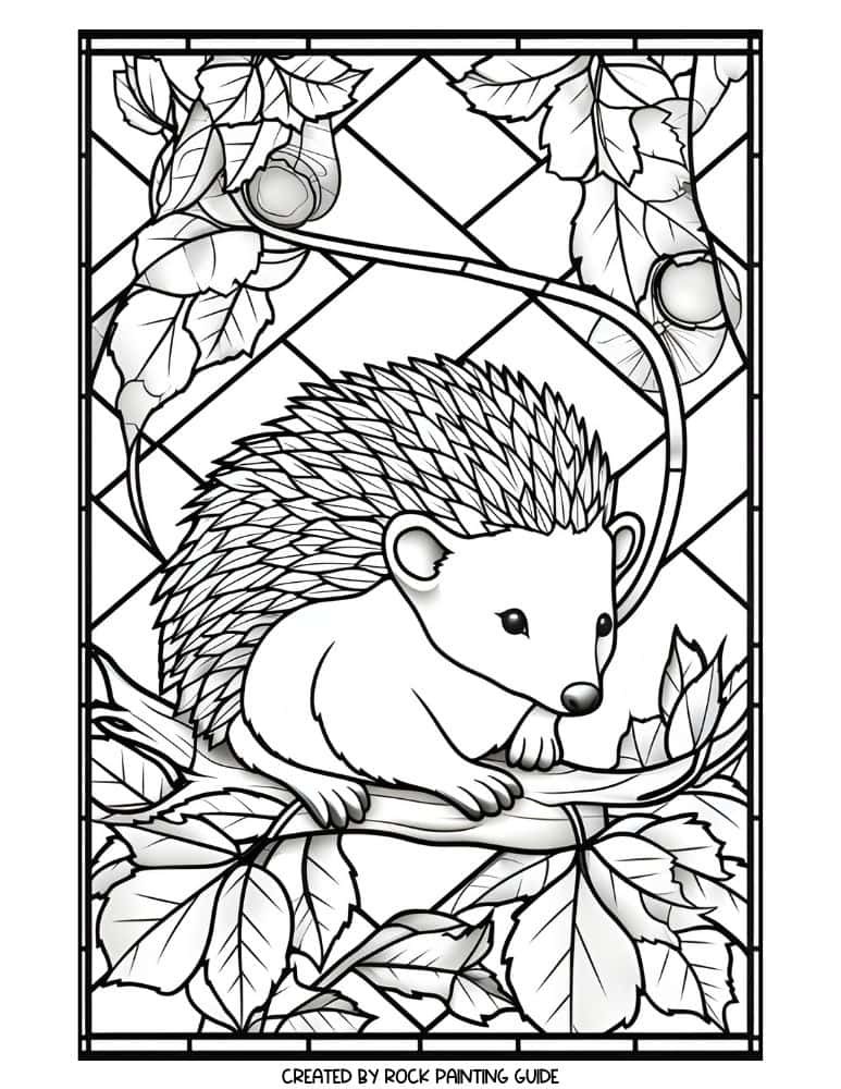 15 Free Stained Glass Fall Coloring Pages for Adults