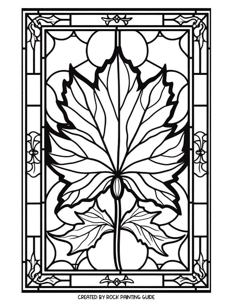 15 Free Stained Glass Fall Coloring Pages for Adults